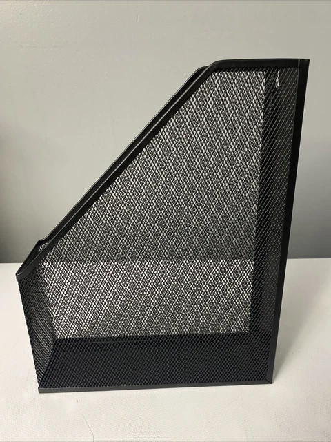 MAGAZINE FILE FOLDER Holder Design Ideas Black Metal Mesh Organizer ...