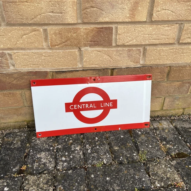 ORIGINAL CENTRAL LINE LONDON UNDERGROUND Enamel Sign £160.00 - PicClick UK