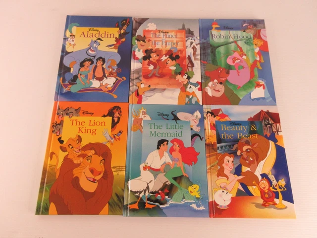 6X DISNEY MODERN Classic Books Aladdin Lion King Little Mermaid Robin ...