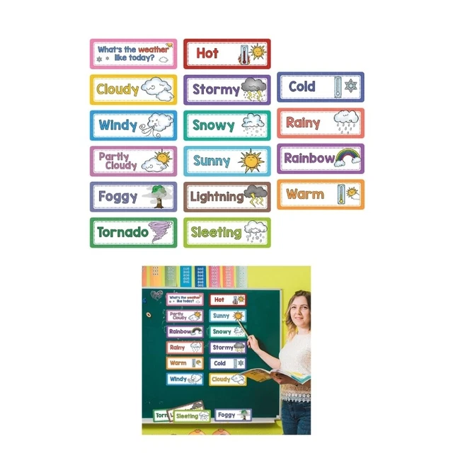 16SHEET WEATHER STUDY Cards Weather Flashcards For Kindergarten ...