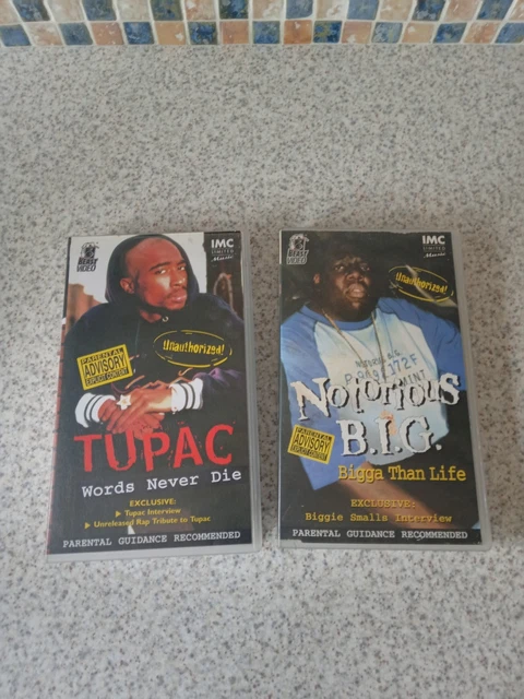 2 RAP TAPE VHS lot Tupac: Words Never Die, Notorious B.I.G. Bigga Than ...