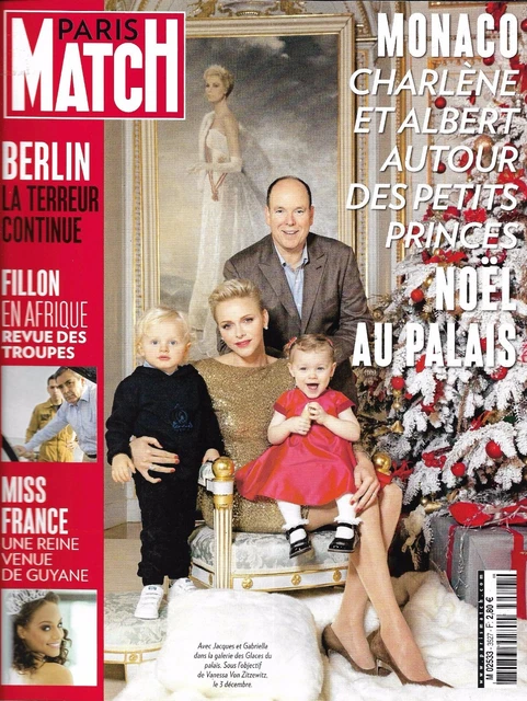 PARIS MATCH N°3527 22/12/2016 Albert&Charlene Monaco_Miss France_Fillon ...