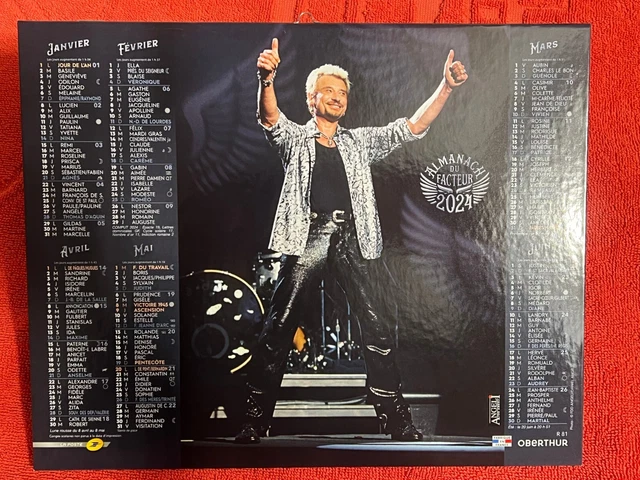 CALENDRIER ALMANACH LA Poste 2024 lot de 3 calendriers Johnny Hallyday ...