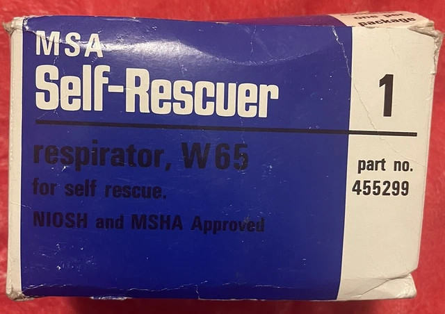 RESPIRADOR AUTO-RESCATADOR W65 monóxido de carbono NIOSH MSA 455299 ...