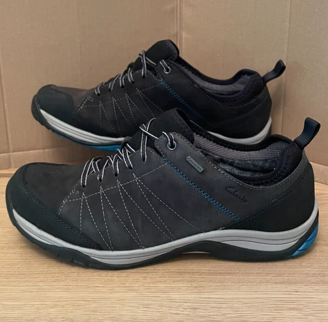 CLARKS MENS - G Baystone Lo Lea Nubuc Black - Gortex Waterproof Walking ...