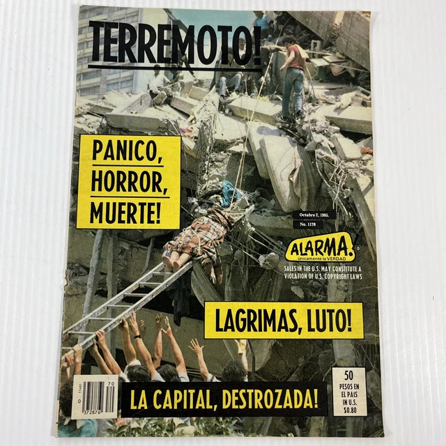 ALARMA REVISTA MEXICO Earthquake 1985 Magazine Espanol No 1170 History ...