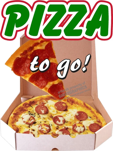 PIZZA TO GO Box Slice Vinyl Decal (Choose Size) Concession Stand ...