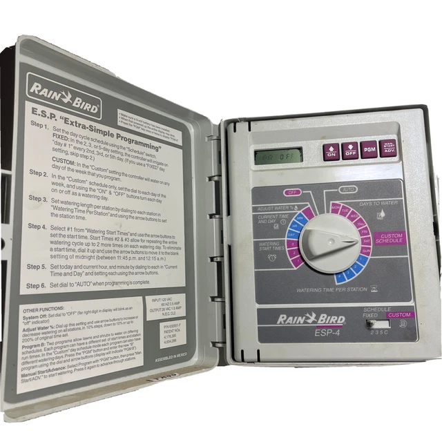 RAIN BIRD ESP-4 Gray Indoor 4 Zone Programmable Sprinkler Timer ...