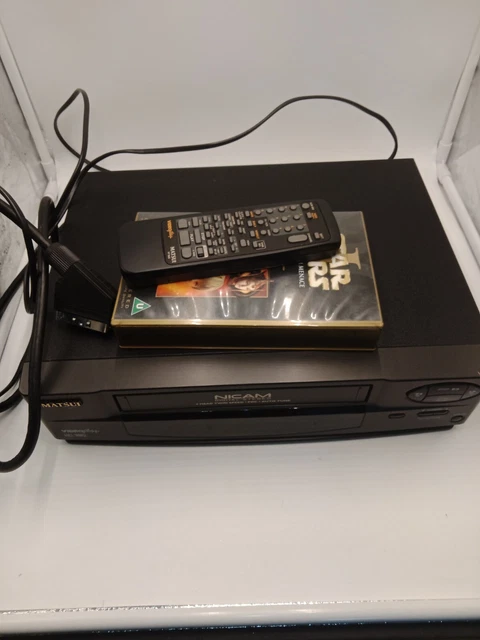 LETTORE VIDEOCASSETTA VINTAGE Matsui VP9605 VHS con telecomando e film ...