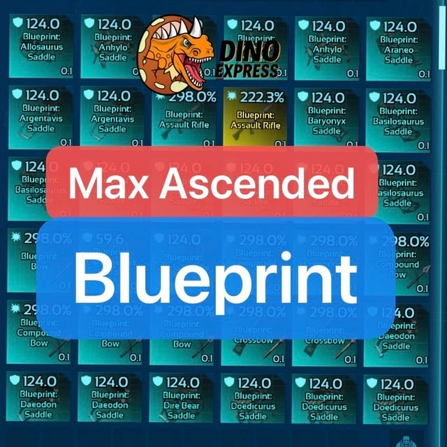 MAX STATS ASCENDED BluePrint, Message if need Details ASA PVE Survival ...