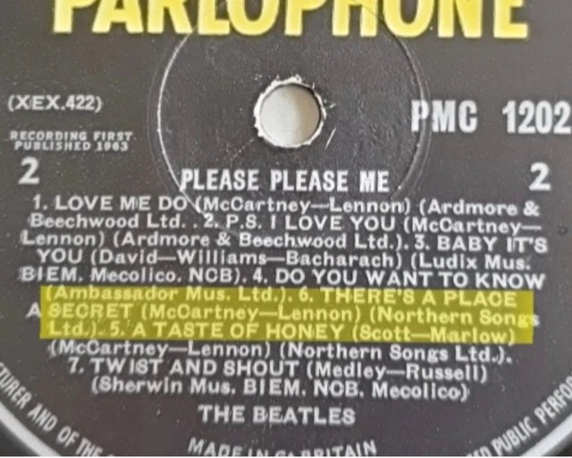 THE BEATLES PLEASE Please Me Extremely Rare label error side 2 Lines 6 ...