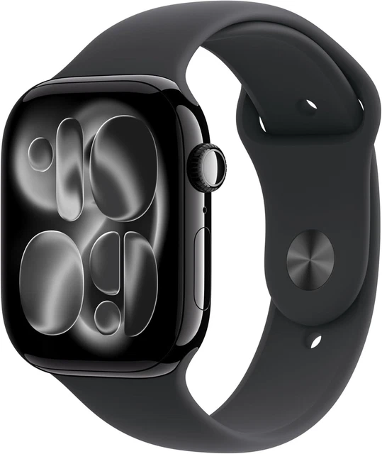 APPLE WATCH SERIES 11 42mm GPS Jet Black Alum Case Black Sports Band M ...
