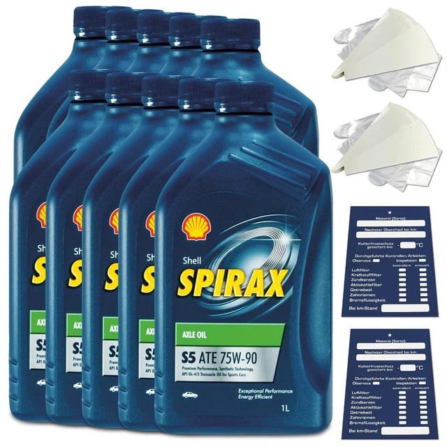 10 LITERS ORIGINAL Shell Spirax S5 ATE 75W-90 Gear Oil 5011987176249 GL ...