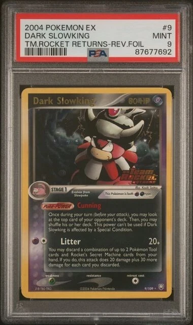 2004 Pokemon Ex Team Rocket Returns Dark Slowking Reverse Holo 9 3279