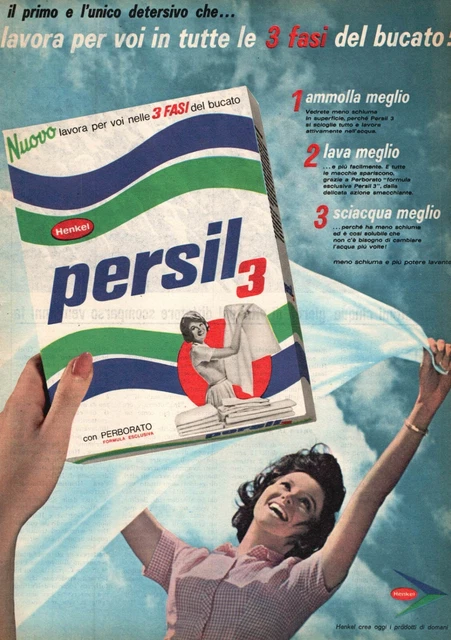 U0185 DÉTERGENT PERSIL 3 Henkel, Publicité Période 1965, Vintage ...
