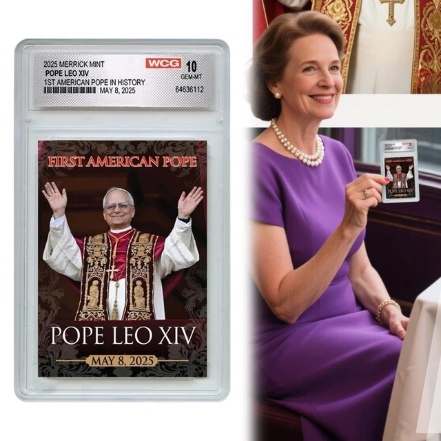 2025 POPE LEO XIV Official Trading Card 1st American Pope -Graded Gem ...