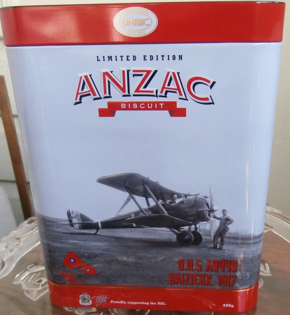 LIMITED EDITION Anzac Biscuit Tin ~2017 D.h.5 A9449 Baizieux 1917 ...