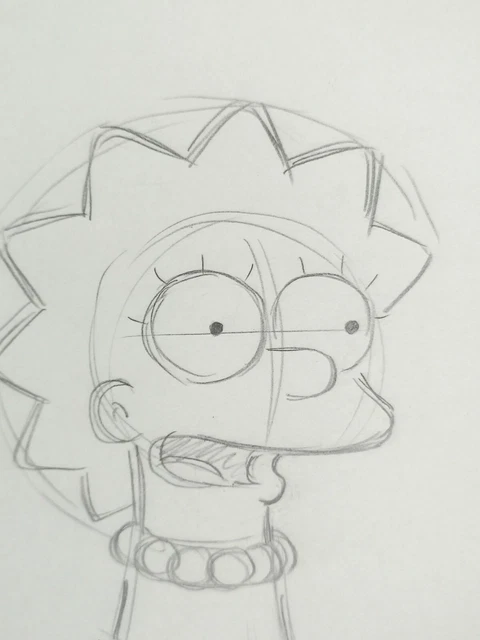 THE SIMPSONS LISA Simpson Original Production Art Drawing Pencil On ...