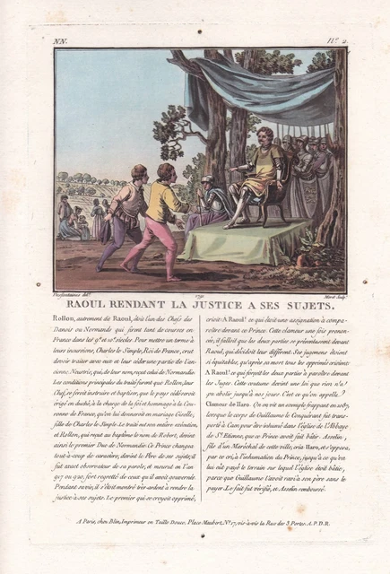 ROLF LE MARCHEUR Rollon Normandie Normandy ruler Schabkunst Mezzotint ...