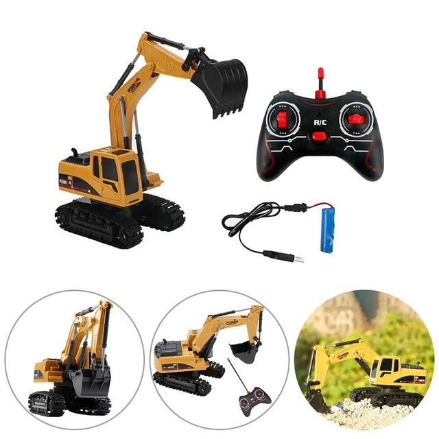 CHILDREN DIGGER TOY Remote Control Car Excavator Tractor Bulldozer ...