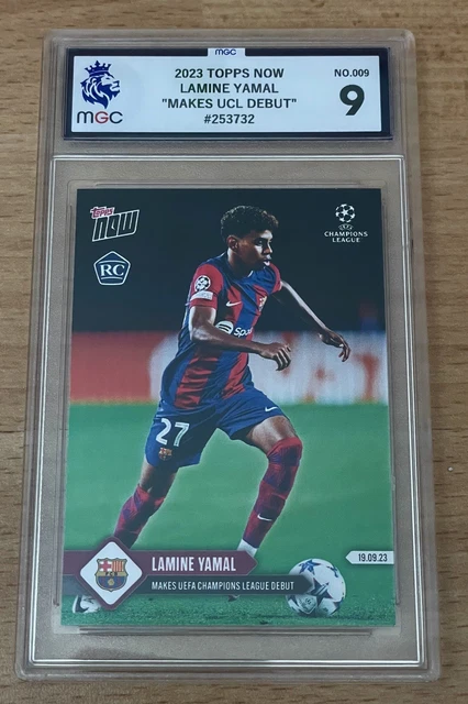 TOPPS NOW LAMINE Yamal Barcelona UCL Debut Card Number 9 RC Rookie ...