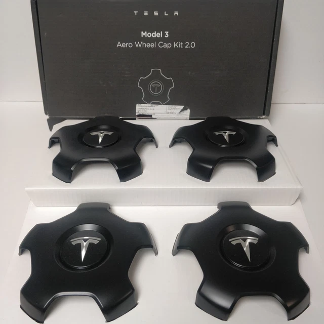 TESLA MODEL 3 Aero Wheel Cap Kit 2.0 Snap-On Accessories 4X Factory OEM ...