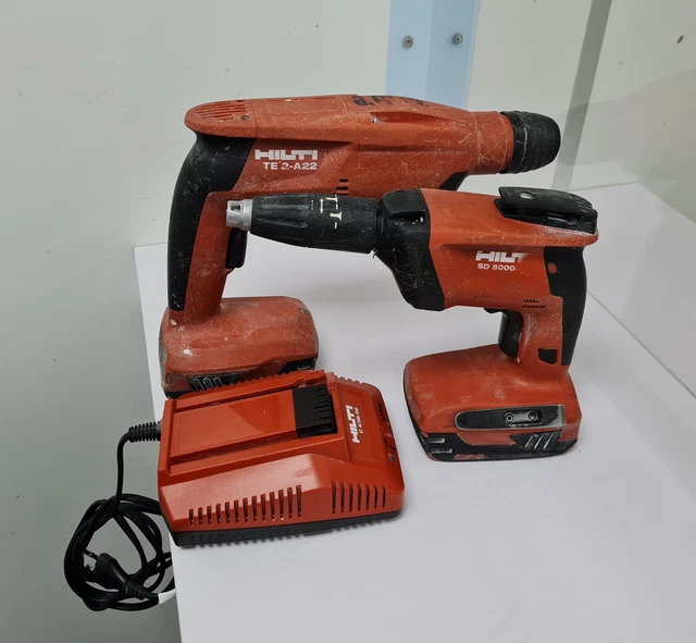 TALADRO PERFORADOR HILTI TE 2-A22 + Atornilladora Tabique Seco HILTI SD ...