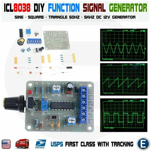 ICL8038 DIY MONOLITHIC Function Signal Generator Sine Square Triangle ...