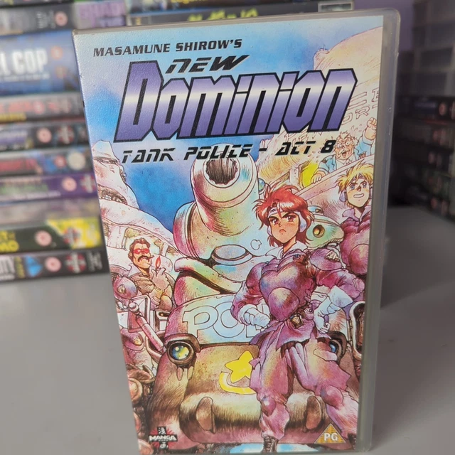 NEW DOMINION TANK Police - Act 8 (Animated) (Dubbed) (VHS/SH, 1995) £4. ...