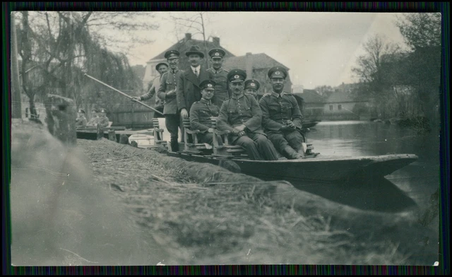 5X FOTO - Wehrmacht Soldaten in Spreewaldkähnen Neiße Dahme Lausitz ...