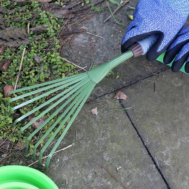 SMALL GARDEN RAKE Metal Rake Leaf Rake for Mulch Lawns Yard Flower Beds ...