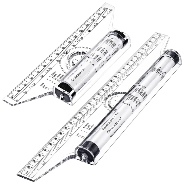 2 PIECES PLASTIC Measuring Rolling Ruler, Drawing Roller Ruler ...