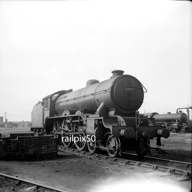 ORIGINAL LARGER RAILWAY NEGATIVE. Steam loco No. 61657. March Shed ...