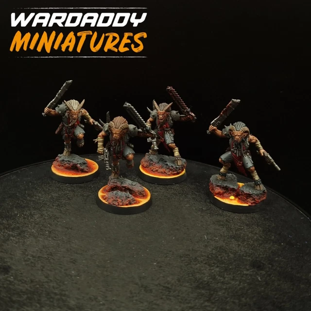 PRO PAINTED WARHAMMER 40k Chaos Beast men ×4 Blackstone Fortress Games ...