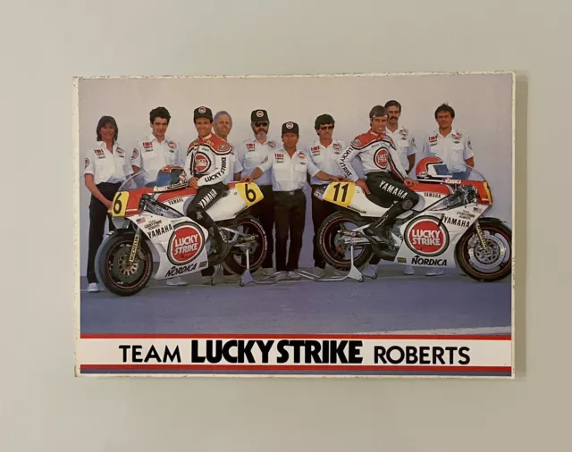 CARTOLINA TEAM ROBERTS Lucky Strike Yamaha. Randy Mamola & Mike Baldwin EUR 12,90 - PicClick IT