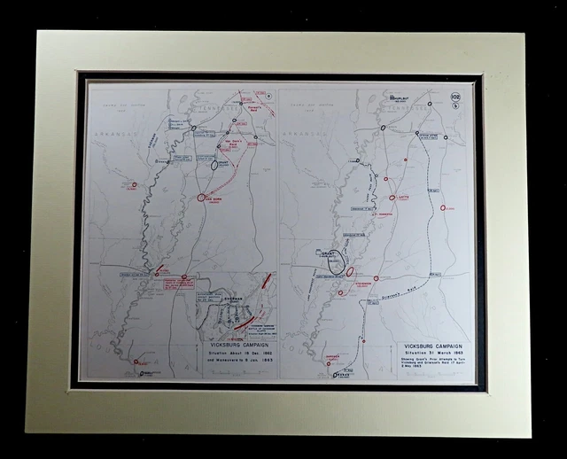CIVIL WAR MAP Vicksburg Campaign General Van Dorn Confederacy Troops ...