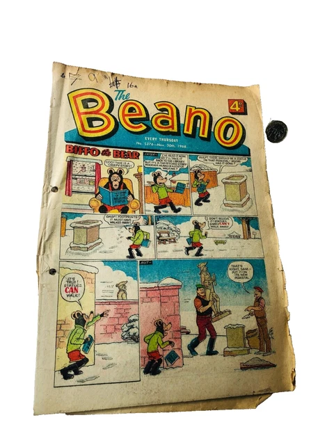 COMIC THE BEANO November 1968 Biffo the Bear Vintage ra £15.59 ...