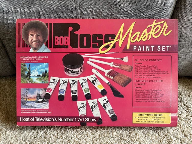VINTAGE BOB ROSS Master Oil Paint Set VHS Tape Brushes £45.32 - PicClick UK