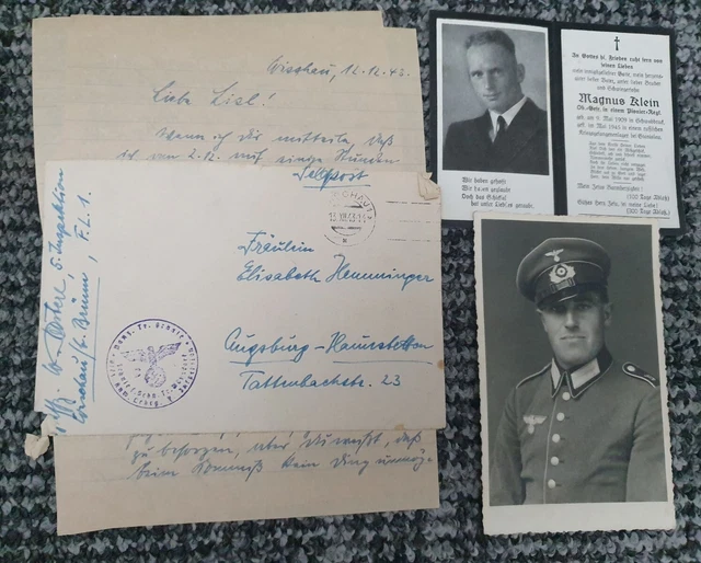 ORIGINAL GERMAN WW2 Bundle Feldpost Letter PANZERTRUPPEN Jan44+photo ...