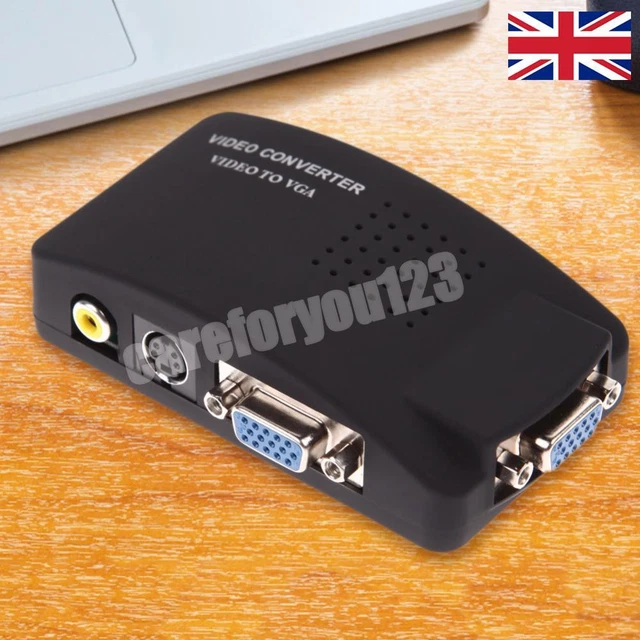 NEW AV RCA Composite S-video Input to VGA Output Monitor Converter ...