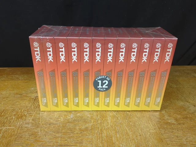 12 PACK TDK Blank VHS Tapes 120 Mins Each T-120 RV 6 HR EP New Factory ...