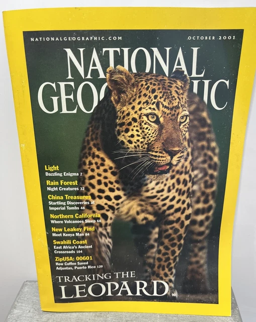 NATIONAL GEOGRAPHIC MAGAZINE October 2001 Leopard Vintage Collectible ...