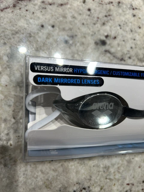 BRAND NEW - Arena Versus Mirror Swim Goggles Silver White Anti Fog UV ...
