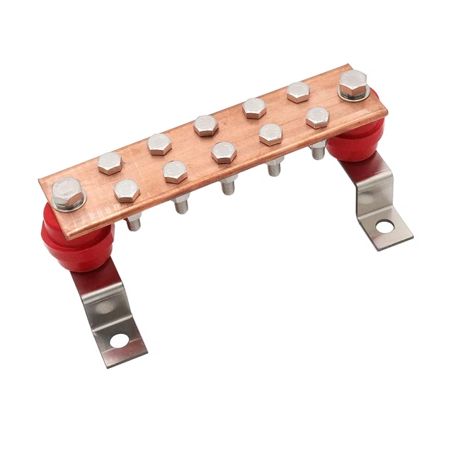 WALL MOUNTED COPPER Ground Bar Kit, with 10 Terminal Positions,Copper ...