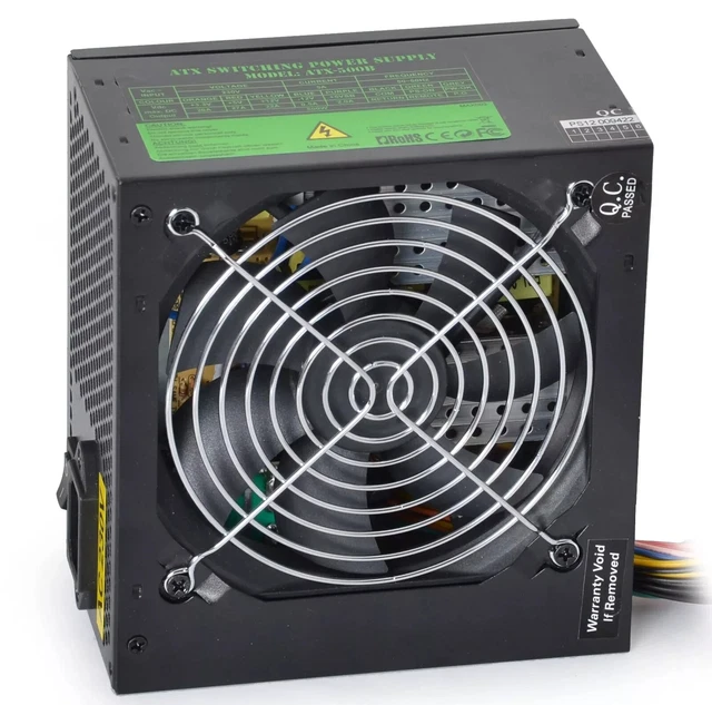 PSU ATX PC CIT ATX-500B 500W Micro ATX PSU PC Power Supply 12cm Silent ...