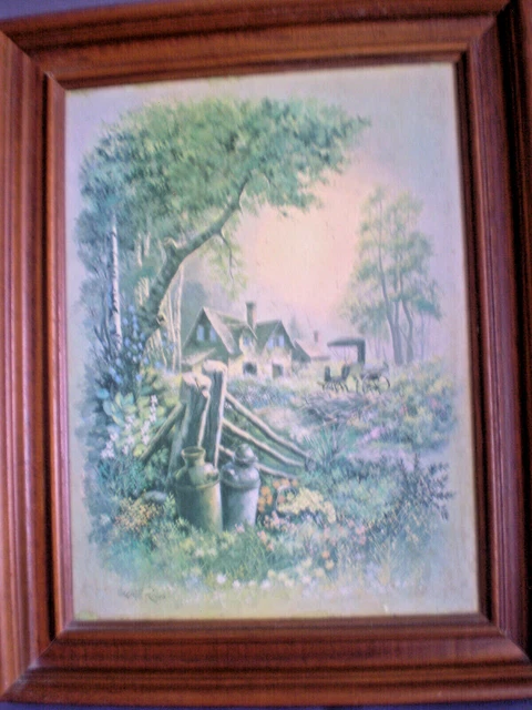 TABLEAU PEINTURE & Paysage " de Vincente ROSO + cadre EUR 54,50 ...