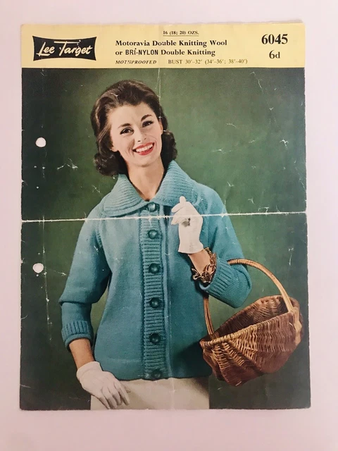 LEE TARGET 6045 Knitting Pattern 30”-40” Cardigan Very Vintage Retro ...