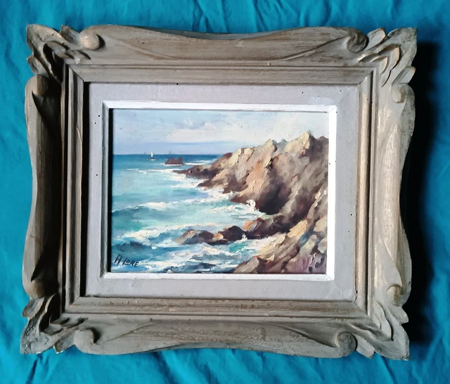 TABLEAUX HUILE PAYSAGES marins La Pointe du Raz Signé A LORE EUR 80,00 ...