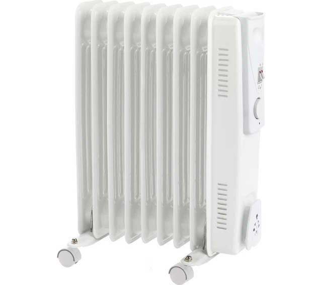 2000W ELECTRIC OIL Filled 9 Fin Radiator in White Portable Heater OFH9 ...