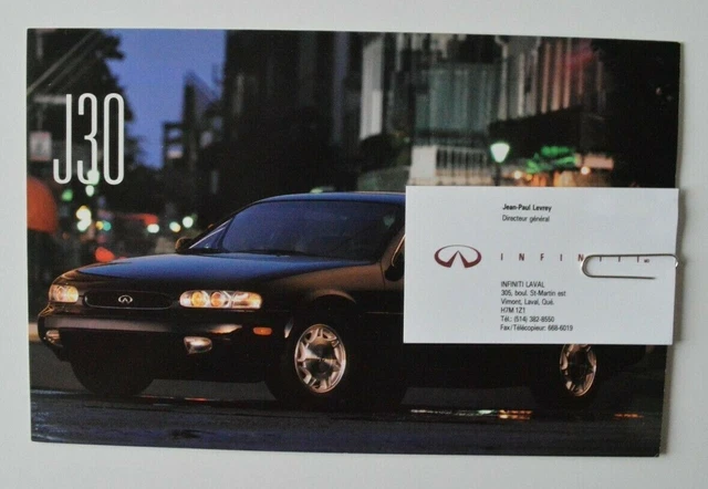 INFINITI J30 DEALER brochure - French - Canada $12.00 - PicClick CA